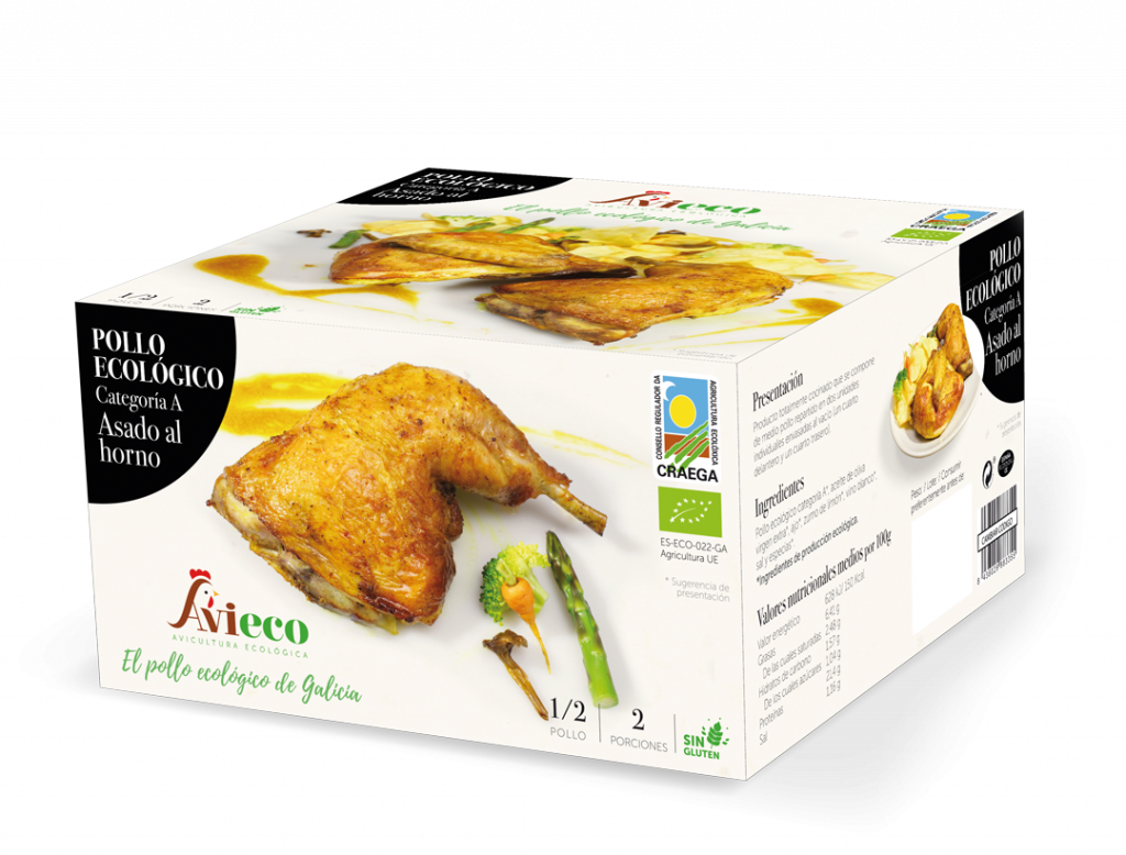 Pollo ecológico asado al horno - Avieco